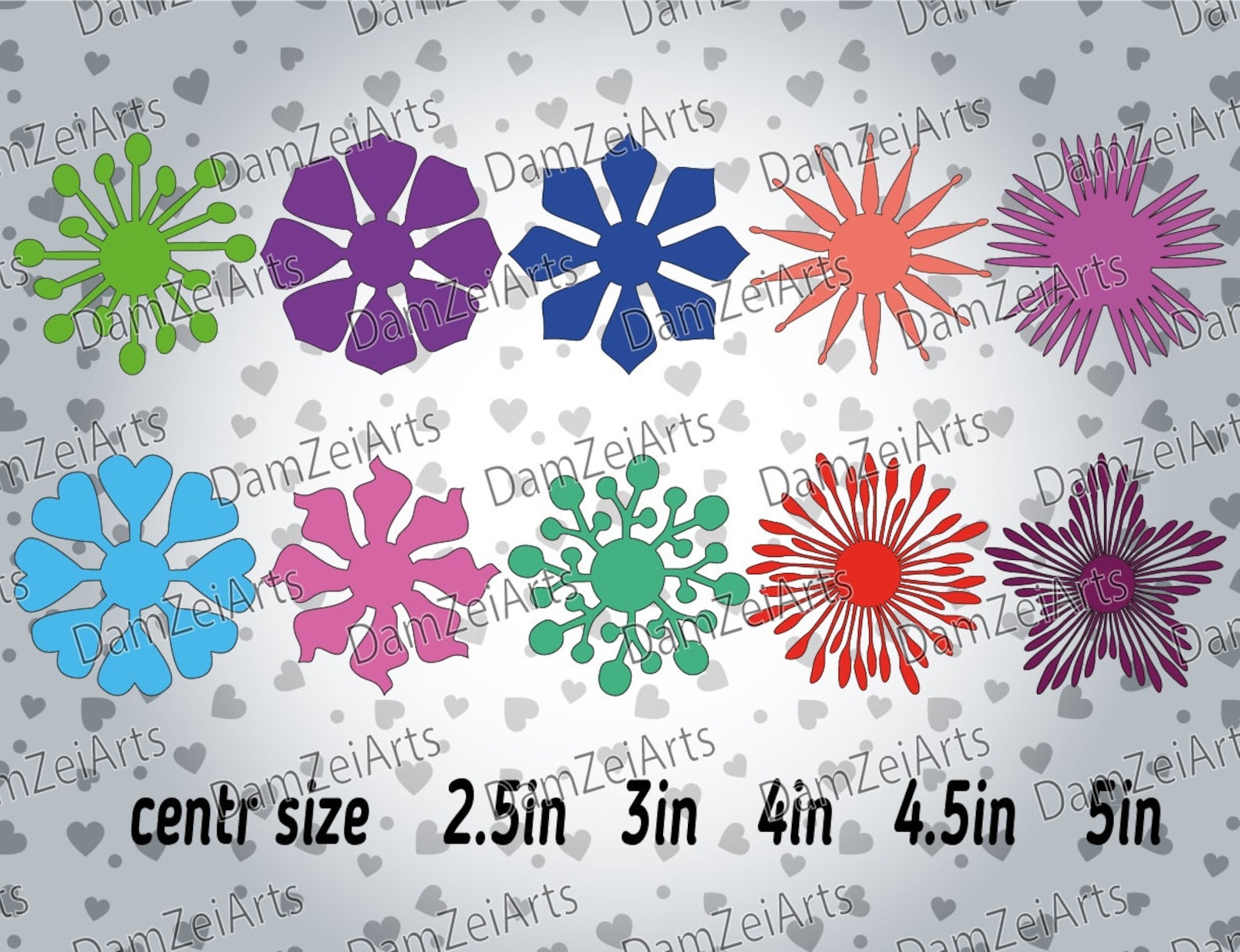10 Paper Flower Center Templates SVG PDF PNG / Digital | Etsy