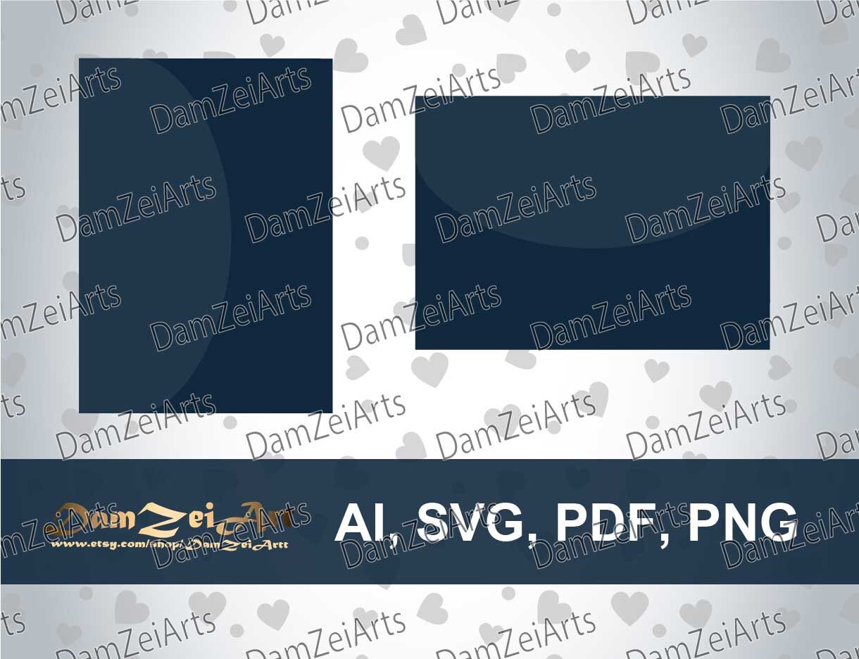 Tri Fold Pocket Envelope Template 5x7'' DIY Classic - Etsy