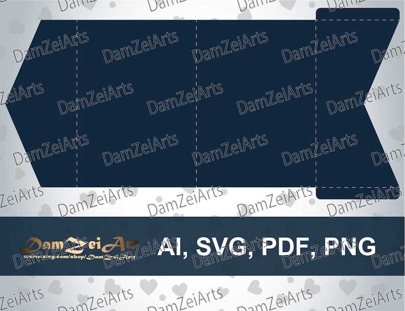 Tri Fold Pocket Envelope Template 5x7'' DIY Classic Pocket Wedding ...