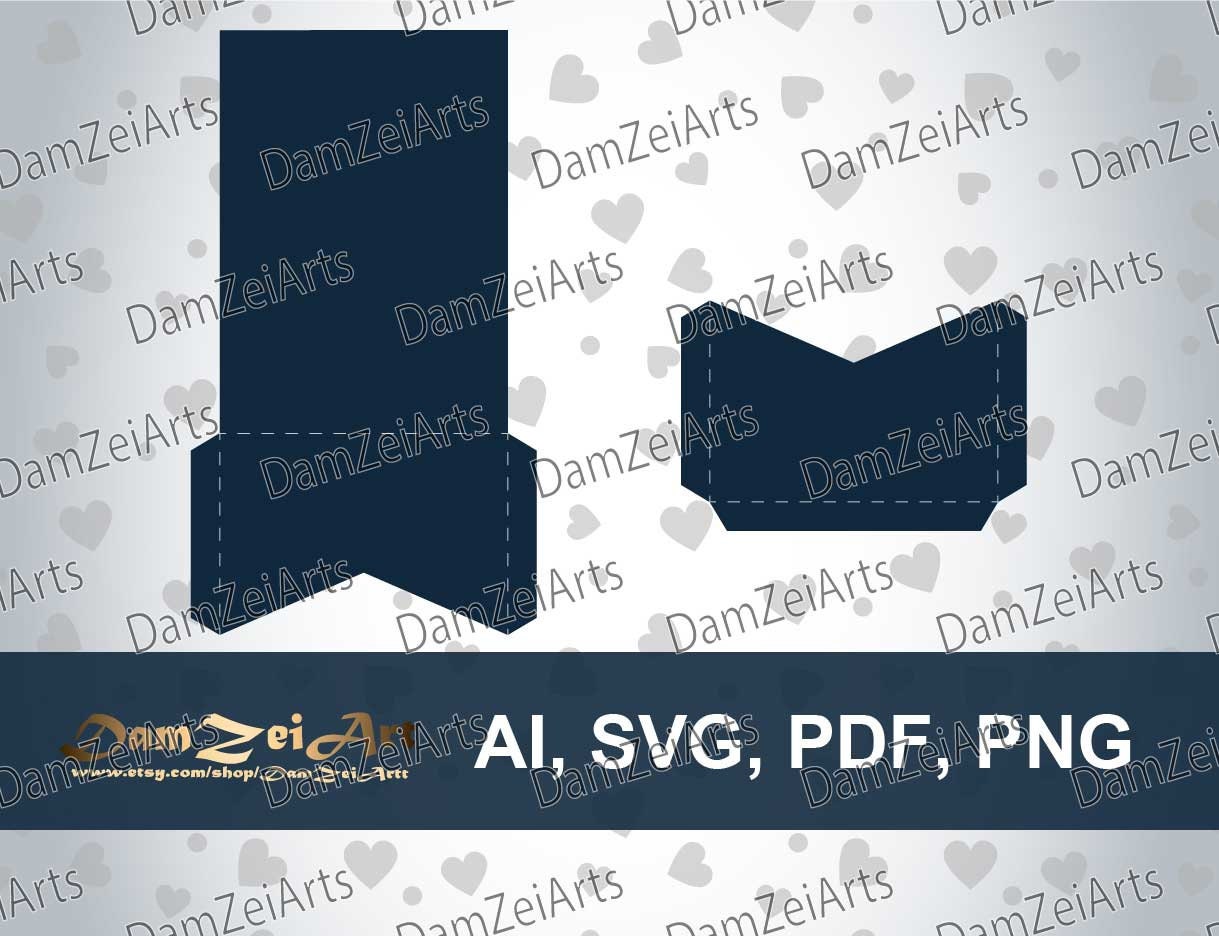 Tri Fold Pocket Envelope Template 5x7'' DIY Classic - Etsy