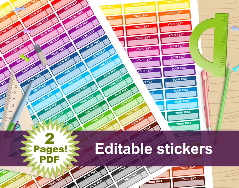 Editable Study Plan Stickers, Labels Stickers, Appointment Stickers ...