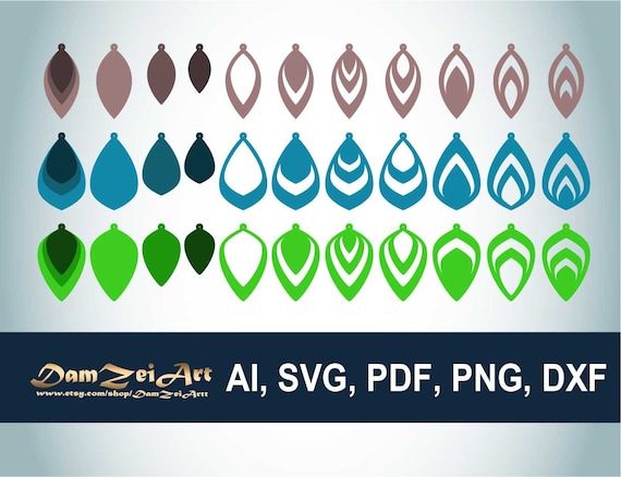 Earrings Svg Pdf Png Ai Dxf Earrings Template 120 File | Etsy