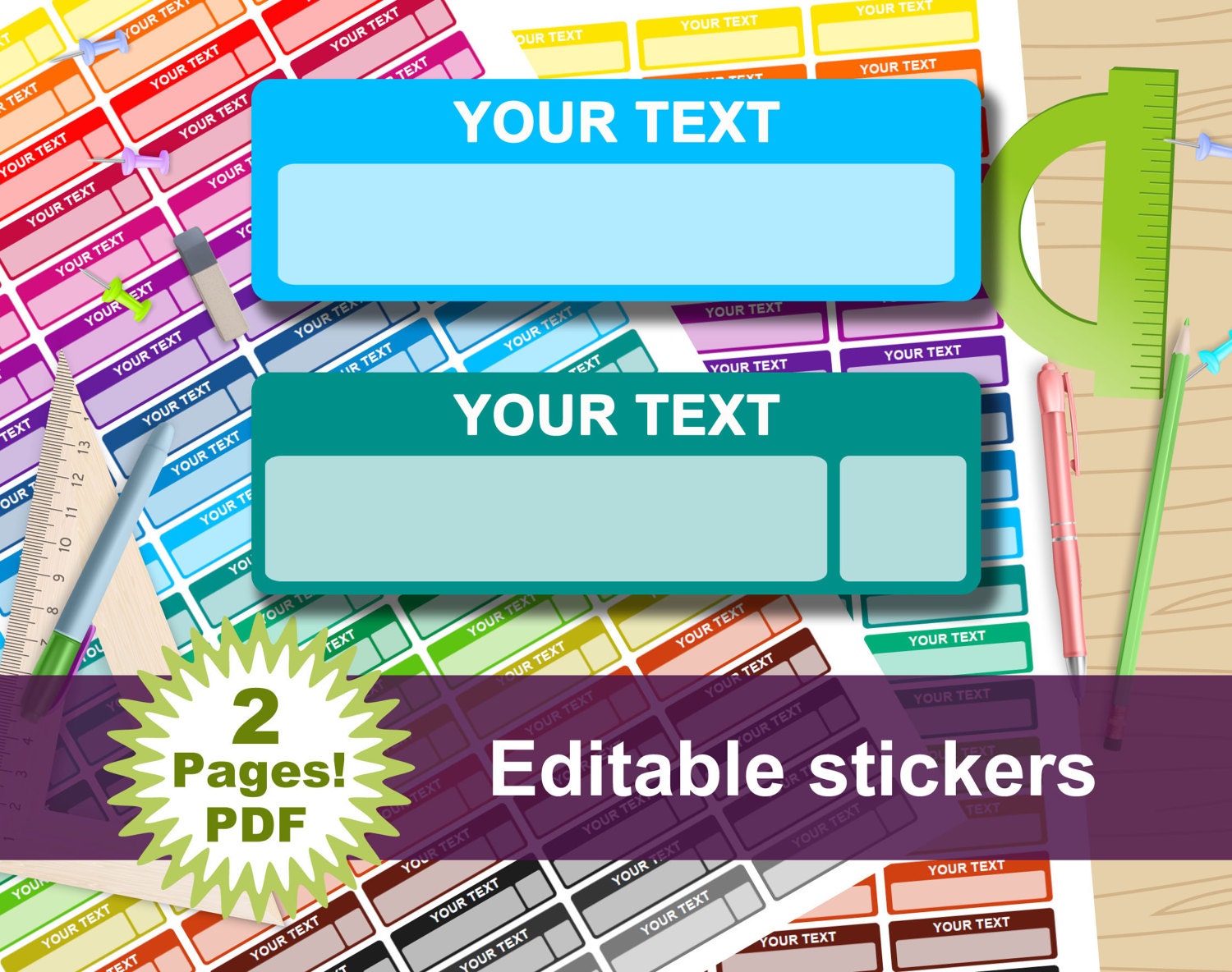 Editable Study Plan Stickers, Labels Stickers, Appointment Stickers ...