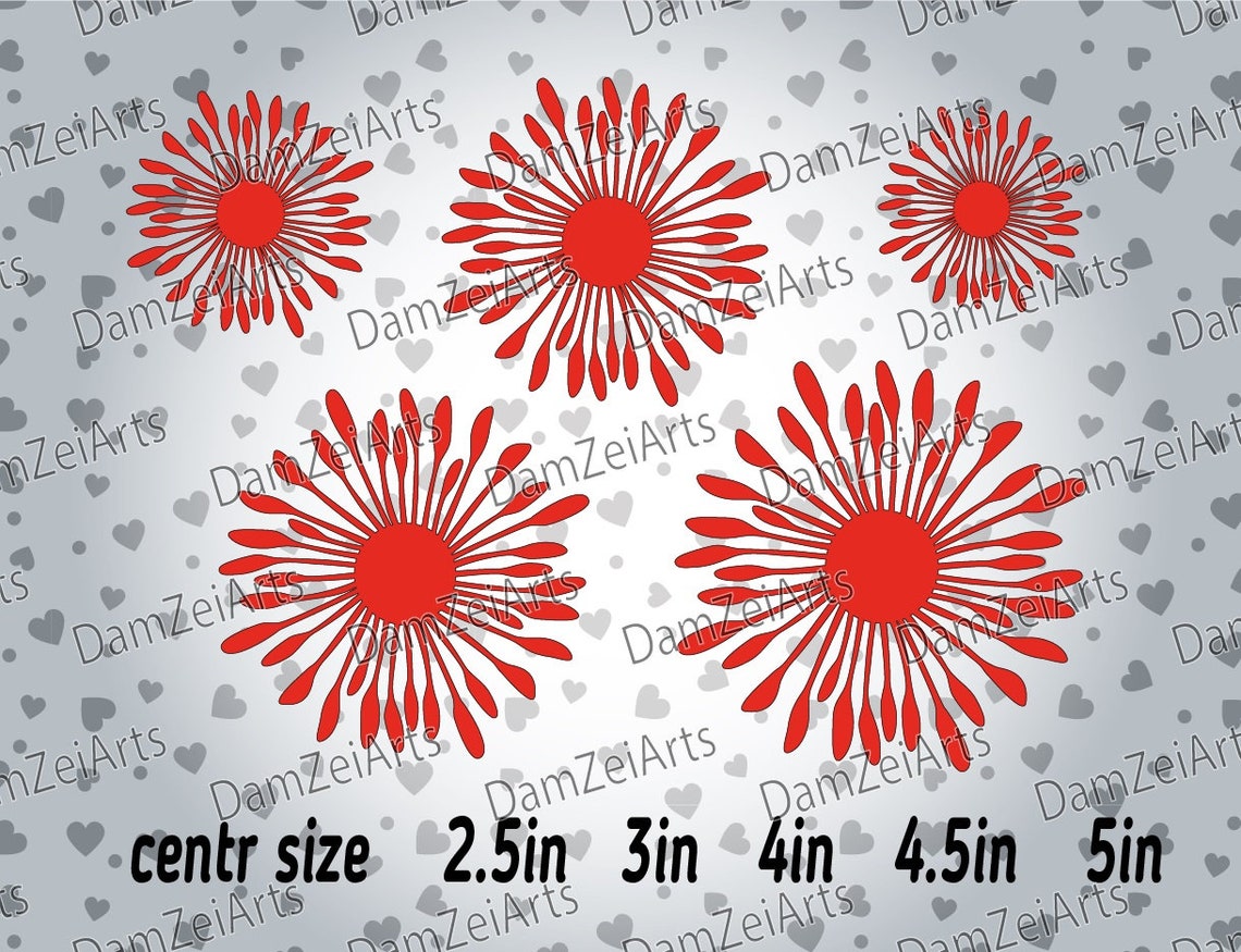 10 Paper Flower Center Templates SVG PDF PNG / Digital - Etsy