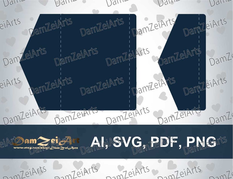 Tri Fold Pocket Envelope Template 5x7'' DIY Classic - Etsy