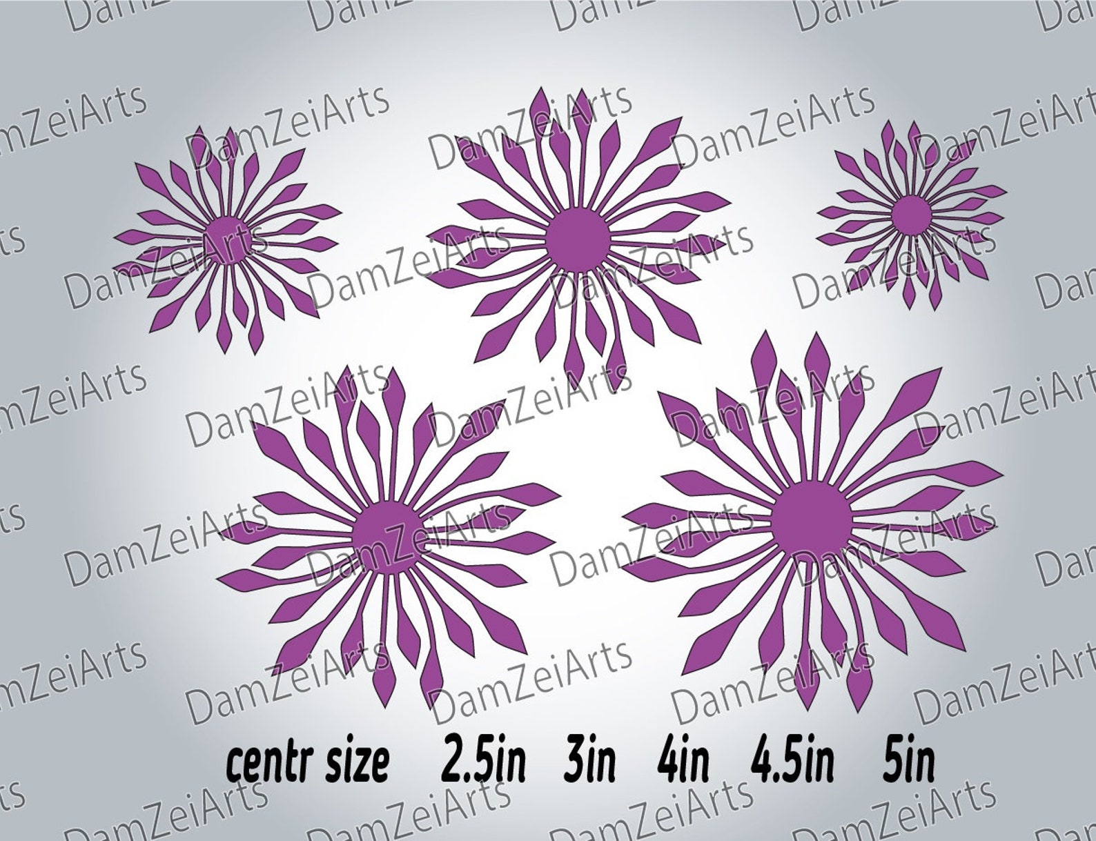 10 Paper Flower Center Templates SVG PDF PNG / Digital - Etsy