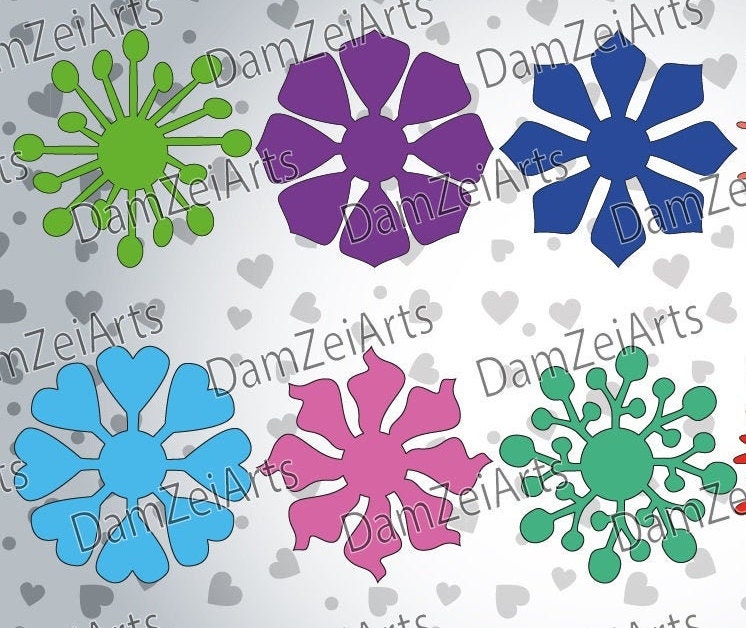 10 Paper Flower Center Templates SVG PDF PNG / Digital | Etsy