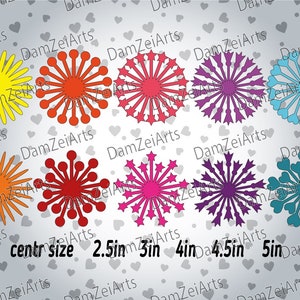 10 Paper Flower Center Templates SVG, PDF, PNG / Digital Download (1 ...