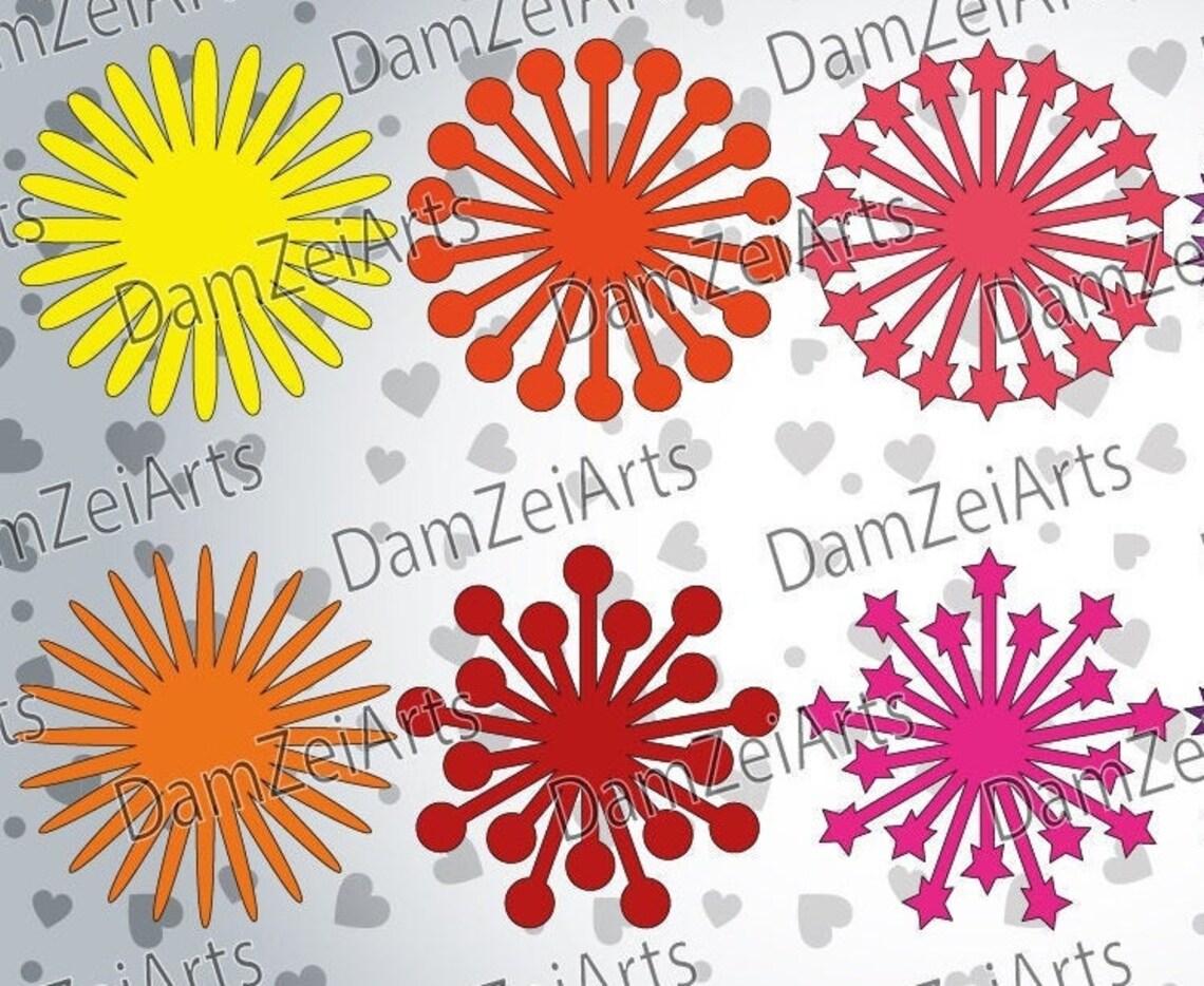 10 Paper Flower Center Templates SVG, PDF, PNG / Digital Download (1 ...