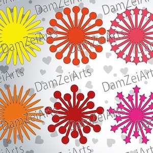 10 Paper Flower Center Templates SVG, PDF, PNG / Digital Download (1 ...