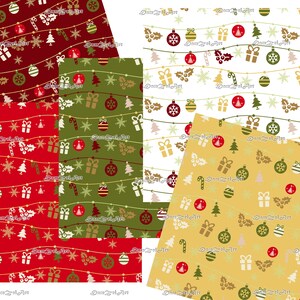 60 Christmas Digital Paper, Christmas Scrapbook Paper, Holiday Digital ...