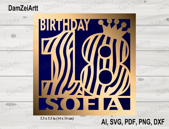 Personalized 18st Birthday Card svg personalized Birthday | Etsy