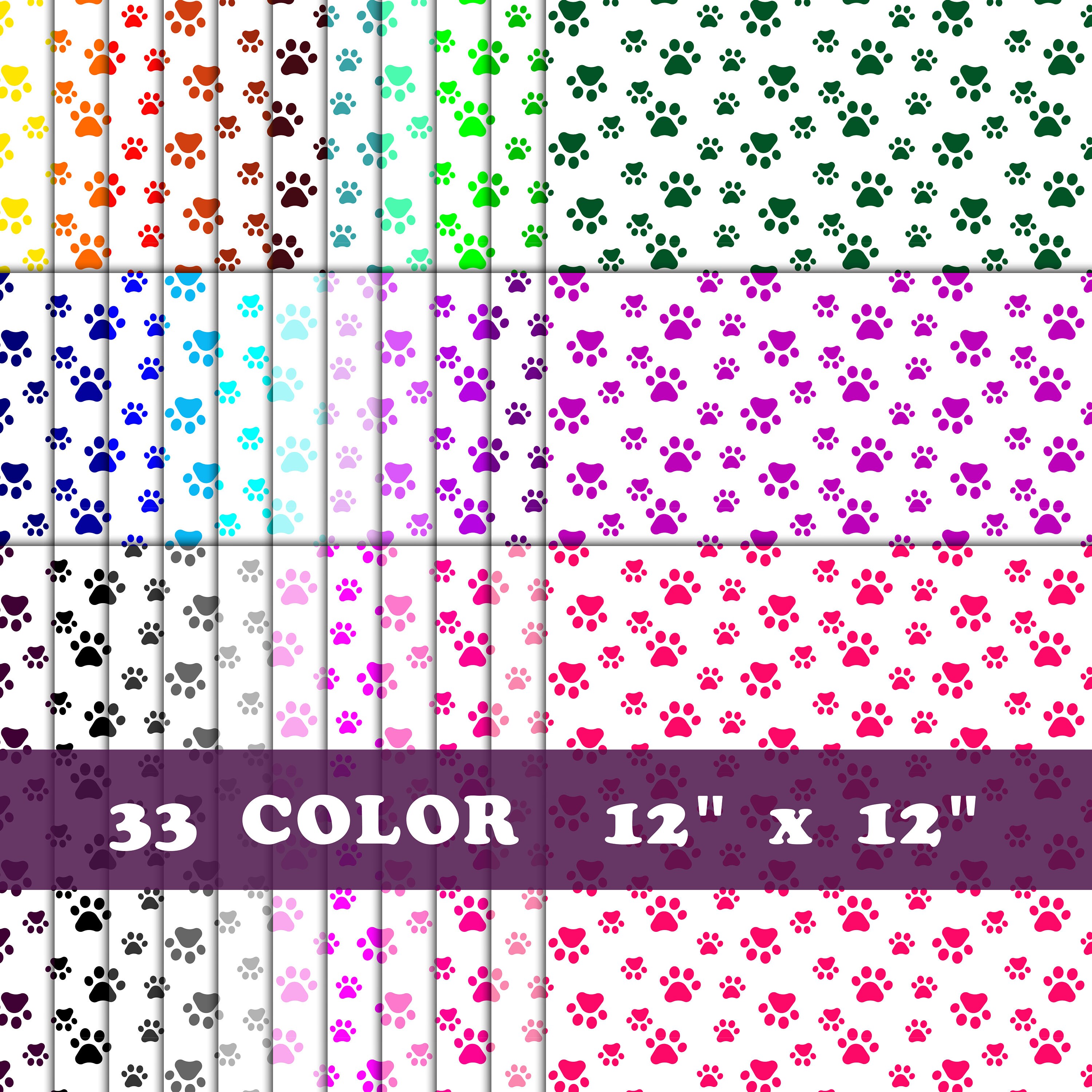 Rainbow Paw White Printable Digital Papers 300DPI 33COLOR pet | Etsy
