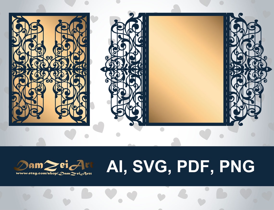 Gate-fold 5x7'' Iron Door Laser Cut Template - Etsy