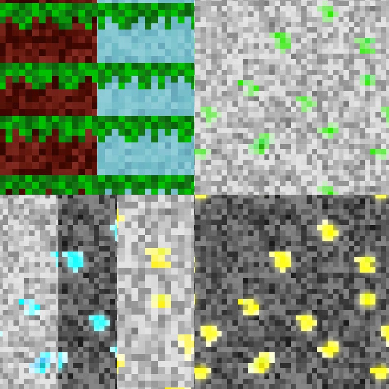 Rainbow Minecraft Printable Digital Papers 300DPI 33COLOR Pet Digital ...