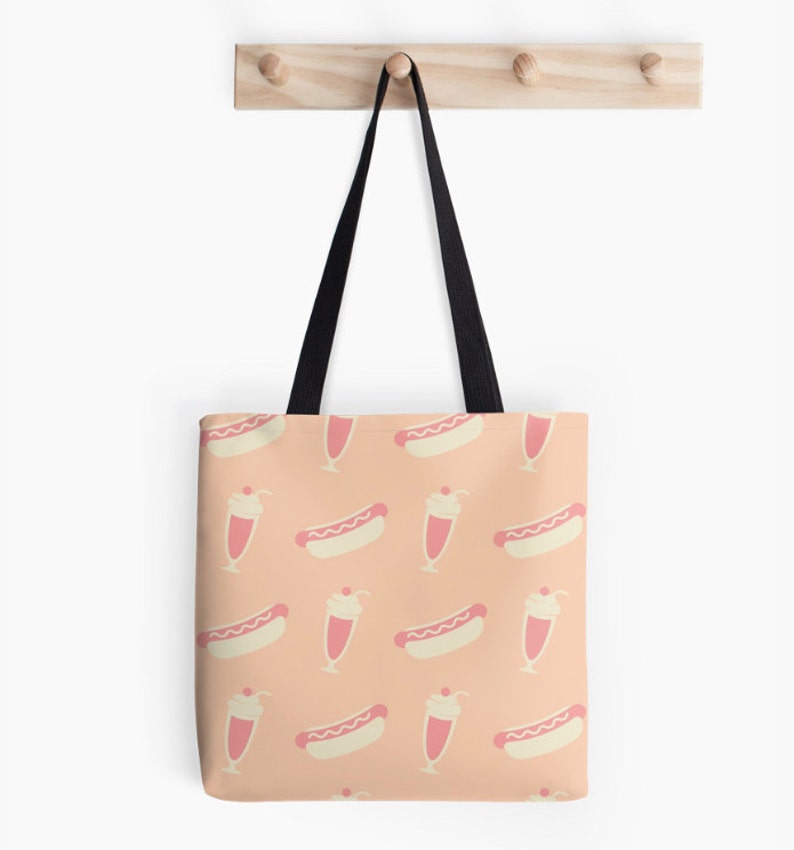 Hot Dog Tote Bag Hot Dog Purse Retro Diner Handbag Retro - Etsy