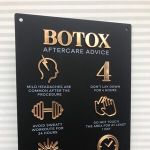 Botox Aftercare Advice Acrylic A3 Wall Sign Beauty Sign - Etsy