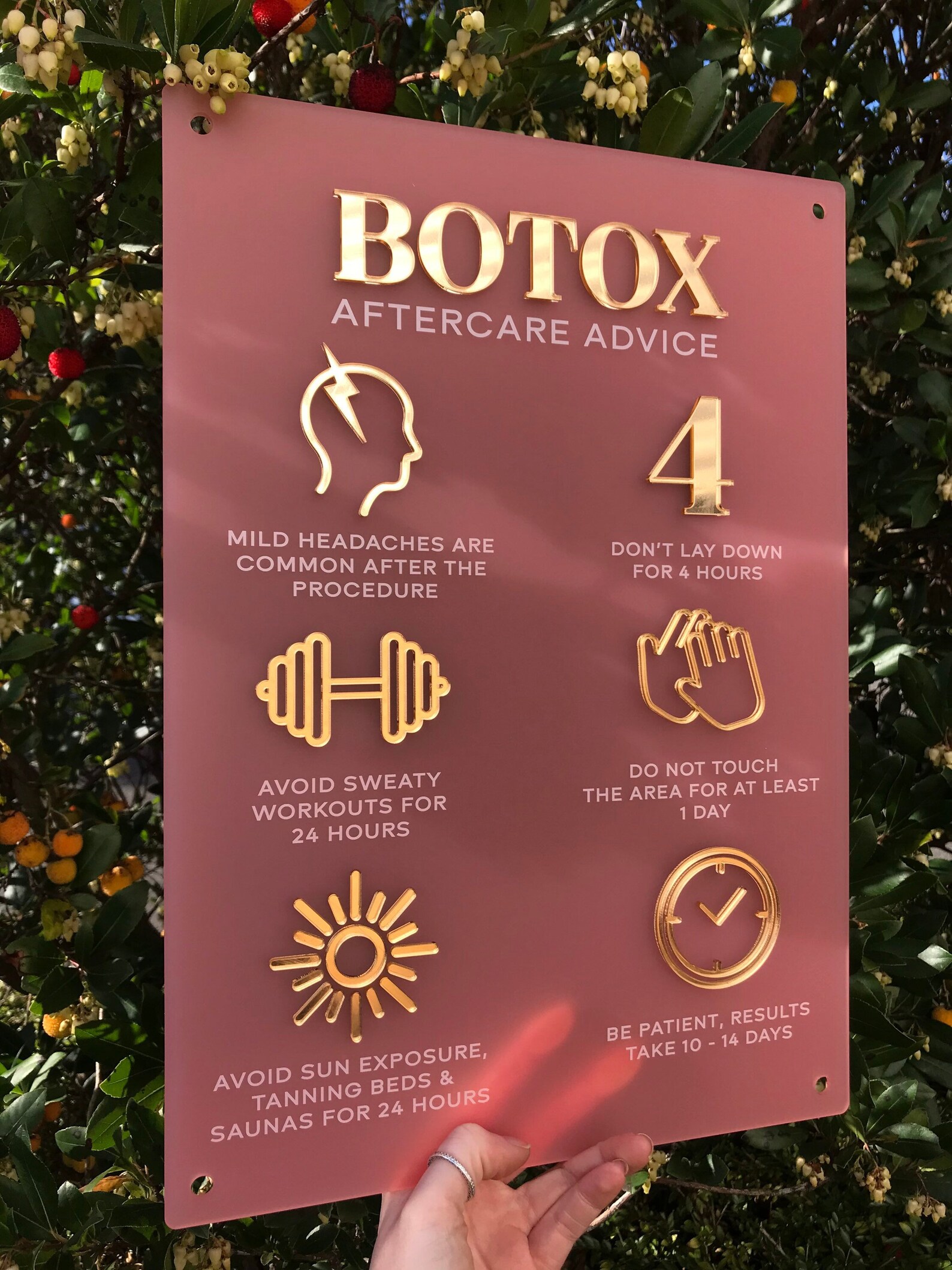 Botox Aftercare Advice Acrylic A3 Wall Sign Beauty Sign - Etsy