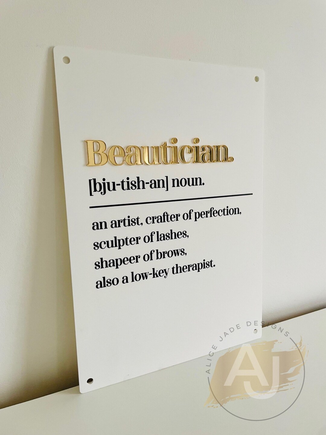 Beautician Definition | Beauty Room Acrylic Wall Art A3 Sign | Beauty ...