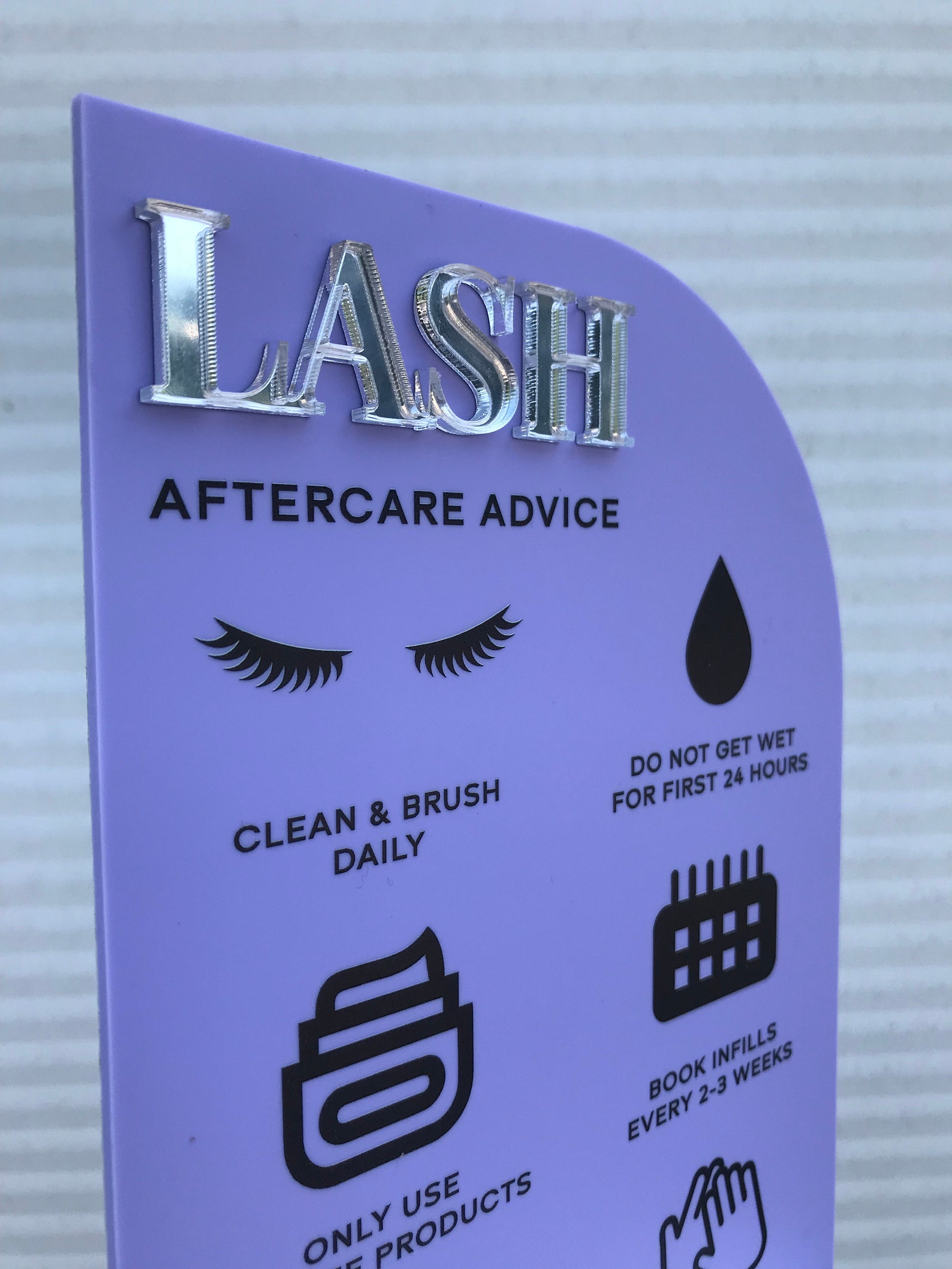 Lash Aftercare Acrylic Sign | Beauty Sign | Business Sign | Spa Sign ...