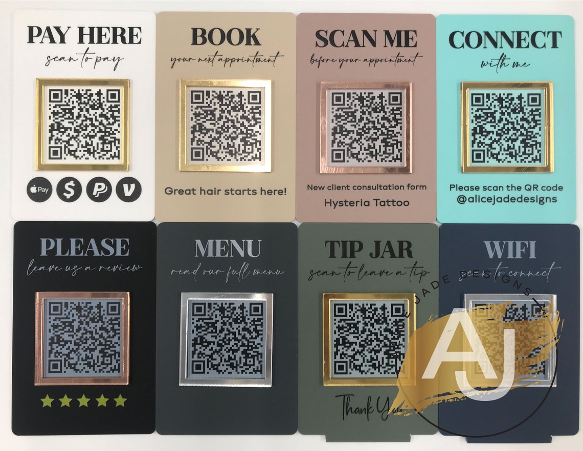 Mini QR Code Acrylic Display Sign Business Sign Spa Sign - Etsy