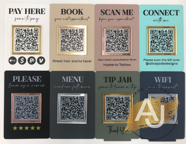 Mini QR Code Acrylic Display Sign Business Sign Spa Sign - Etsy