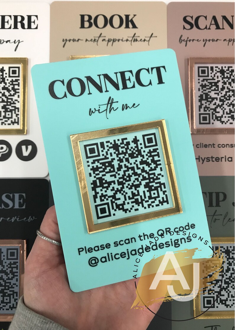 Mini QR Code Acrylic Display Sign Business Sign Spa Sign - Etsy