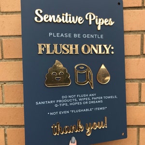 Sensitive Pipes Advice Toilet/bathroom Acrylic A3 Wall Sign - Etsy