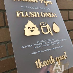 Sensitive Pipes Advice Toilet/bathroom Acrylic A3 Wall Sign | Beauty ...