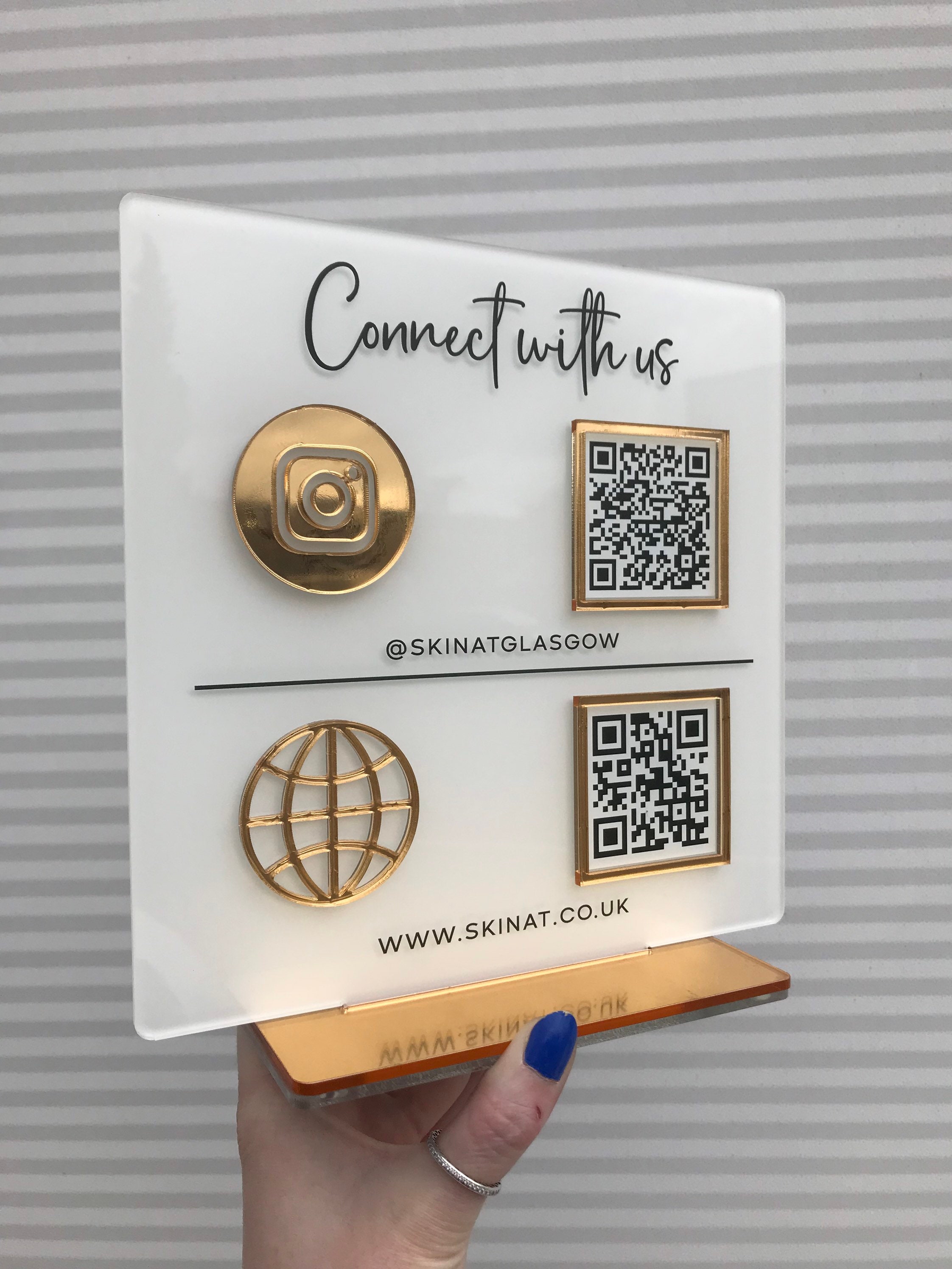 Personalised Acrylic Double QR Code Sign Social Media Sign - Etsy UK