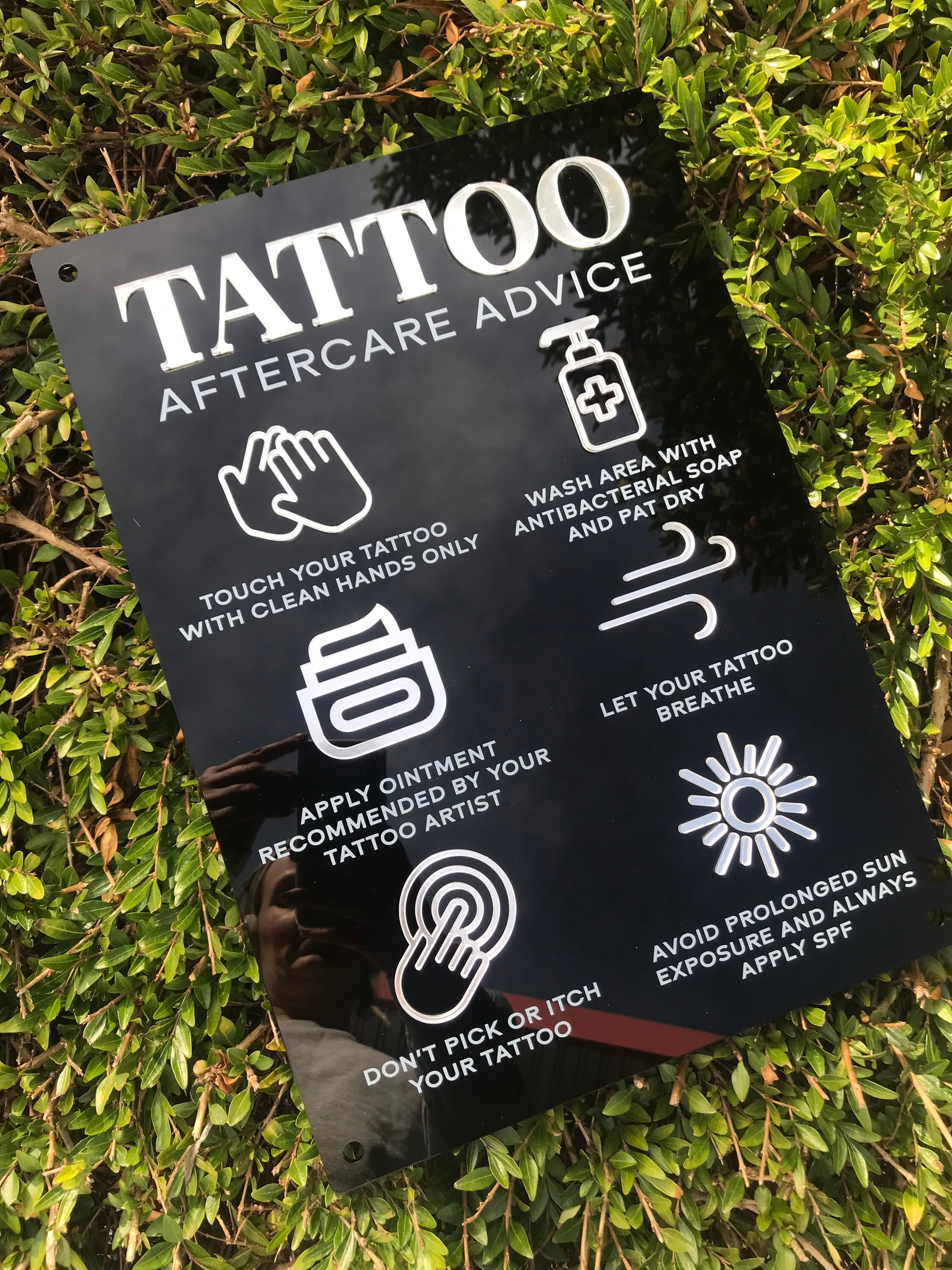 Tattoo Aftercare Advice Acrylic A3 Wall Sign | Studio Sign | Business ...