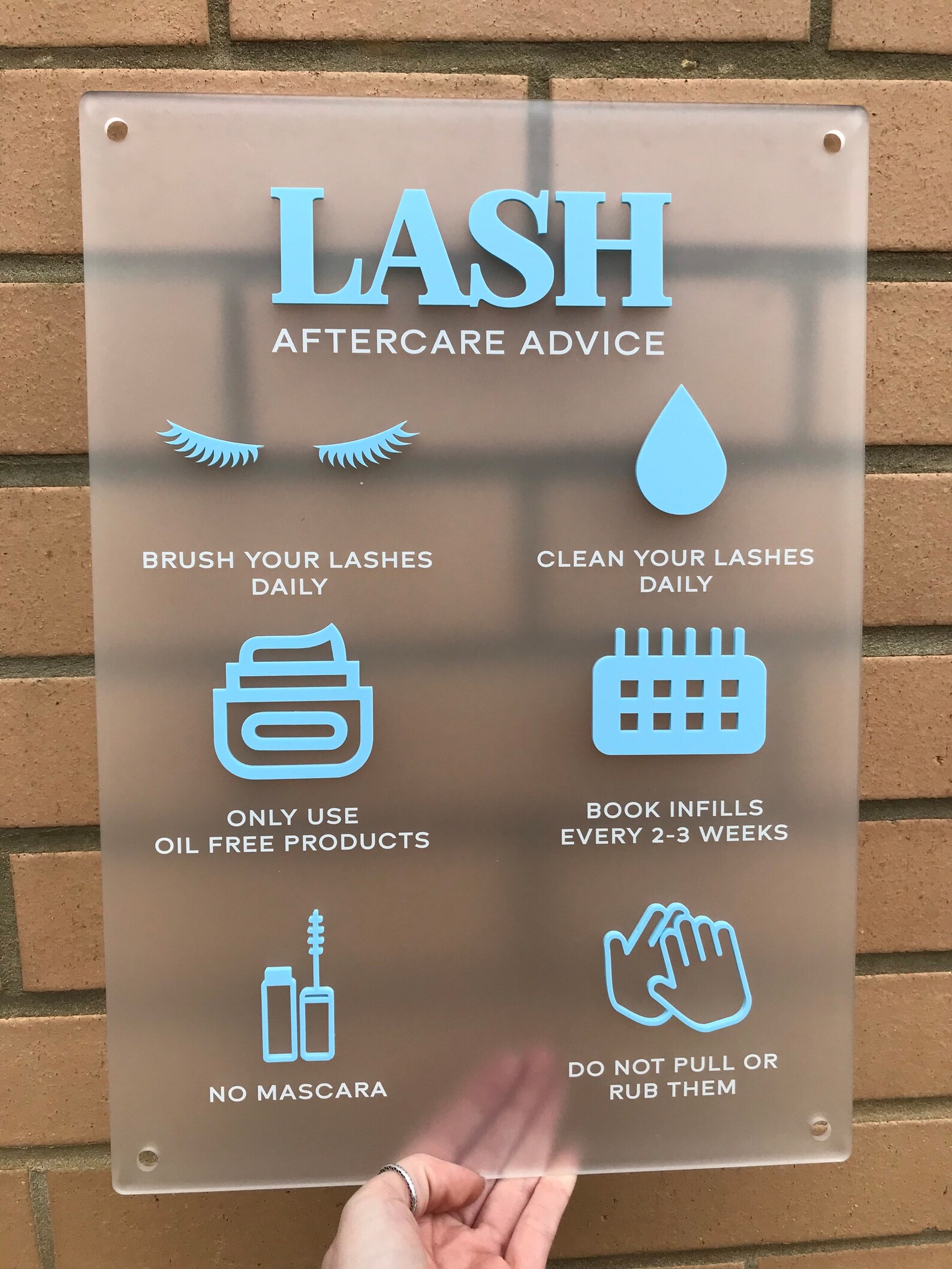Lash Aftercare Advice Acrylic A3 Wall Sign Beauty Sign - Etsy