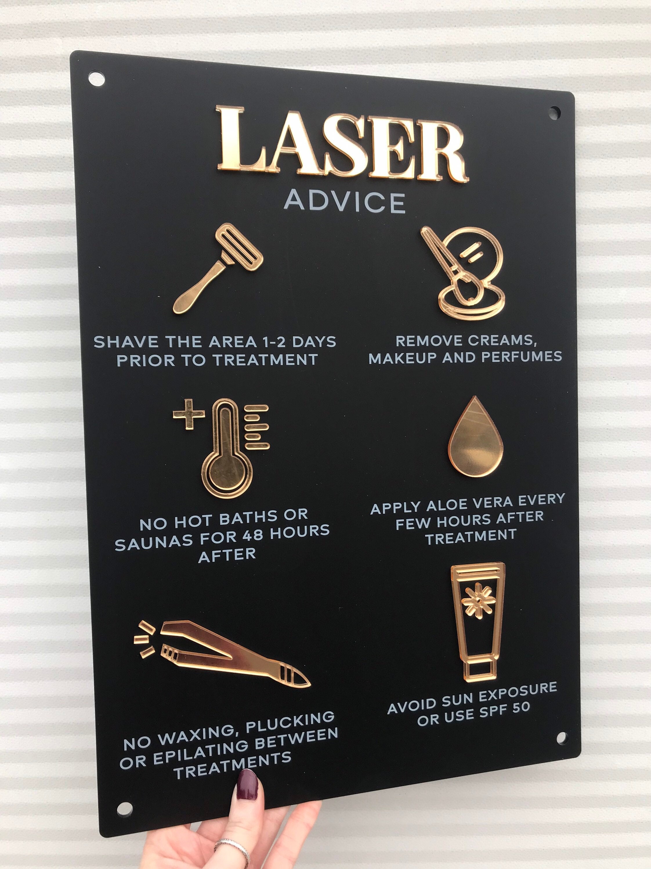 Laser Hair Removal Advice Acrylic A3 Wall Sign Beauty Sign - Etsy UK