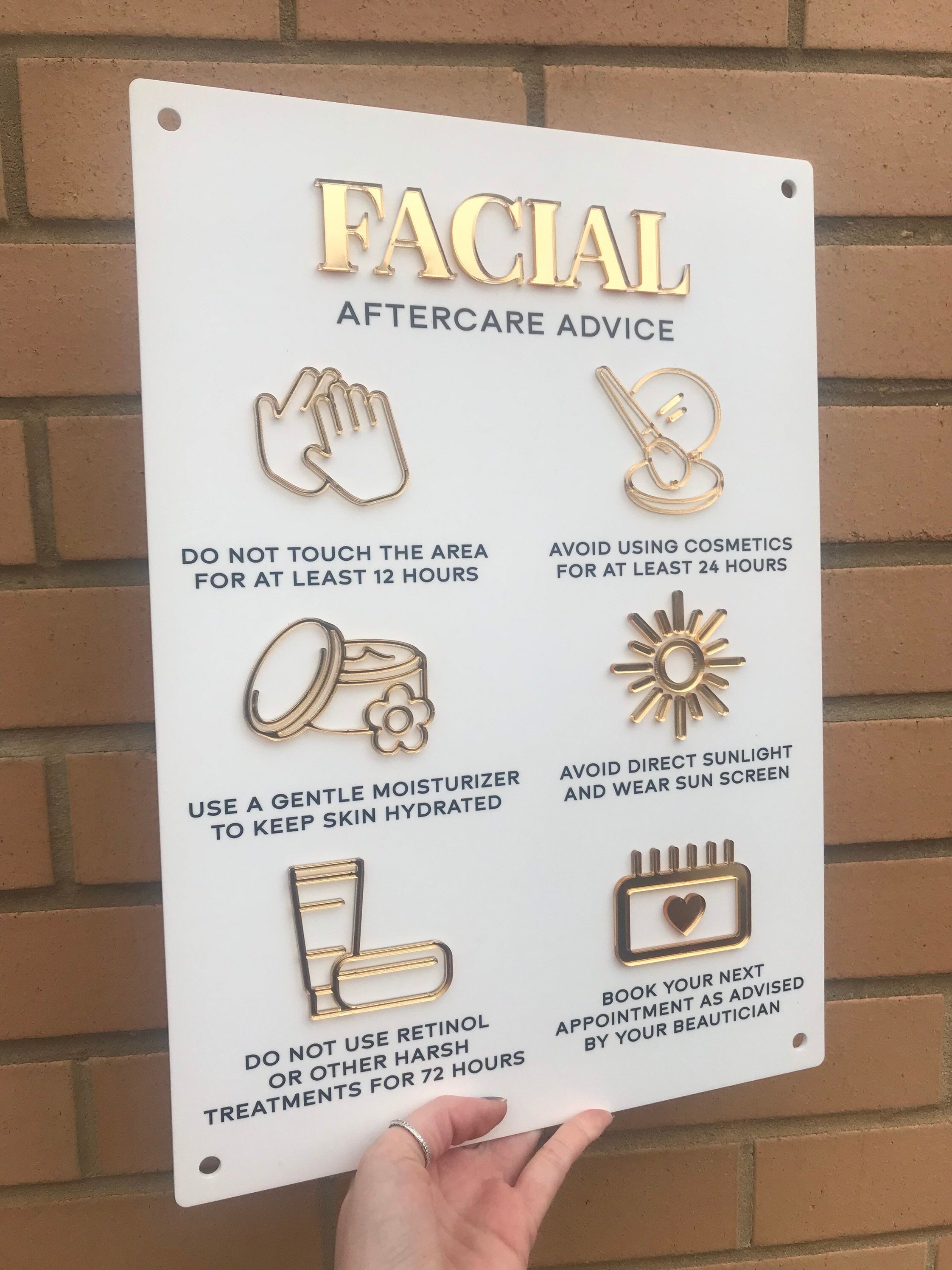 Facial Aftercare Advice Acrylic A3 Wall Sign Beauty Sign - Etsy