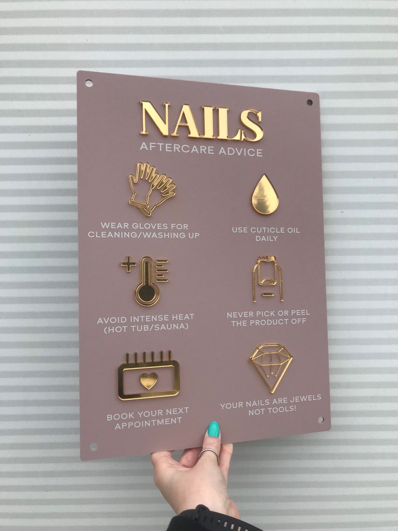 Nail Aftercare Advice Acrylic A3 3D Perspex Wall Sign Beauty - Etsy UK