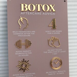 Botox Aftercare Advice Acrylic A3 Wall Sign Beauty Sign - Etsy