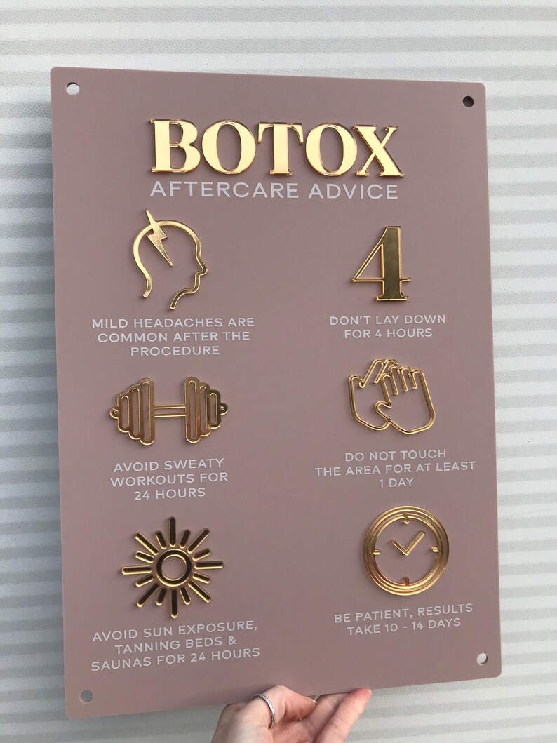 Botox Aftercare Advice Acrylic A3 Wall Sign Beauty Sign - Etsy