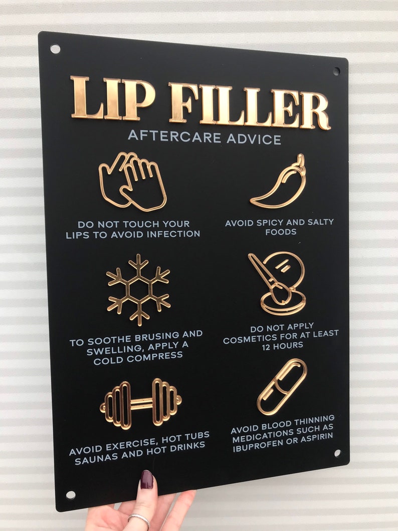 Lip Filler Aftercare Advice Acrylic A3 Wall Sign Beauty Sign - Etsy
