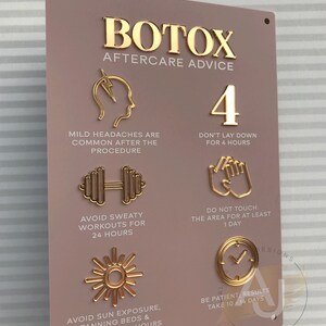 Botox Aftercare Advice Acrylic A3 Wall Sign | Beauty Sign | Business ...
