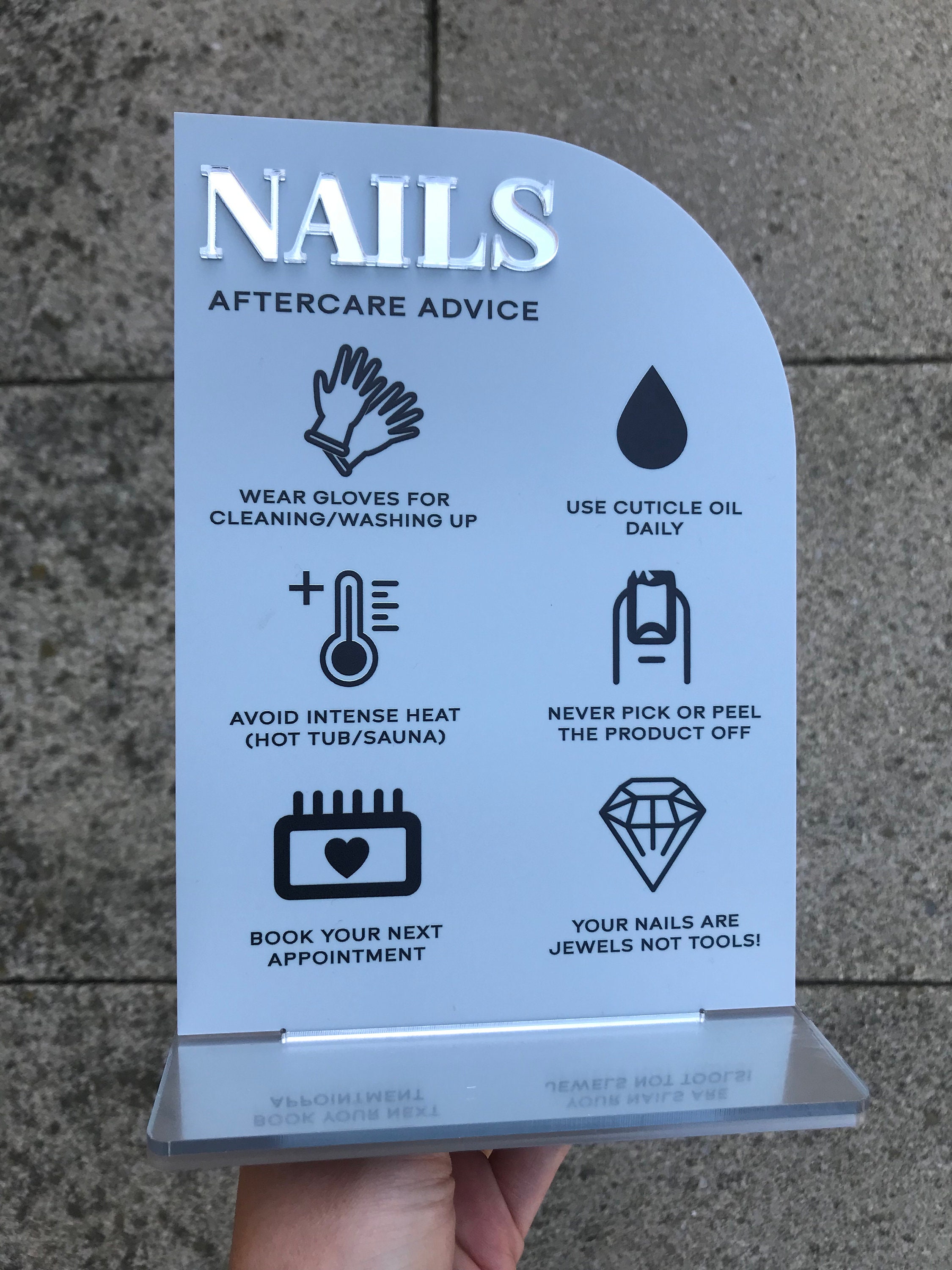 Nails Aftercare Acrylic Sign Beauty Sign Business Sign - Etsy