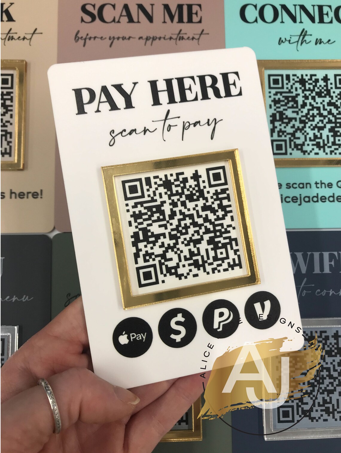 Mini QR Code Acrylic Display Sign Business Sign Spa Sign - Etsy