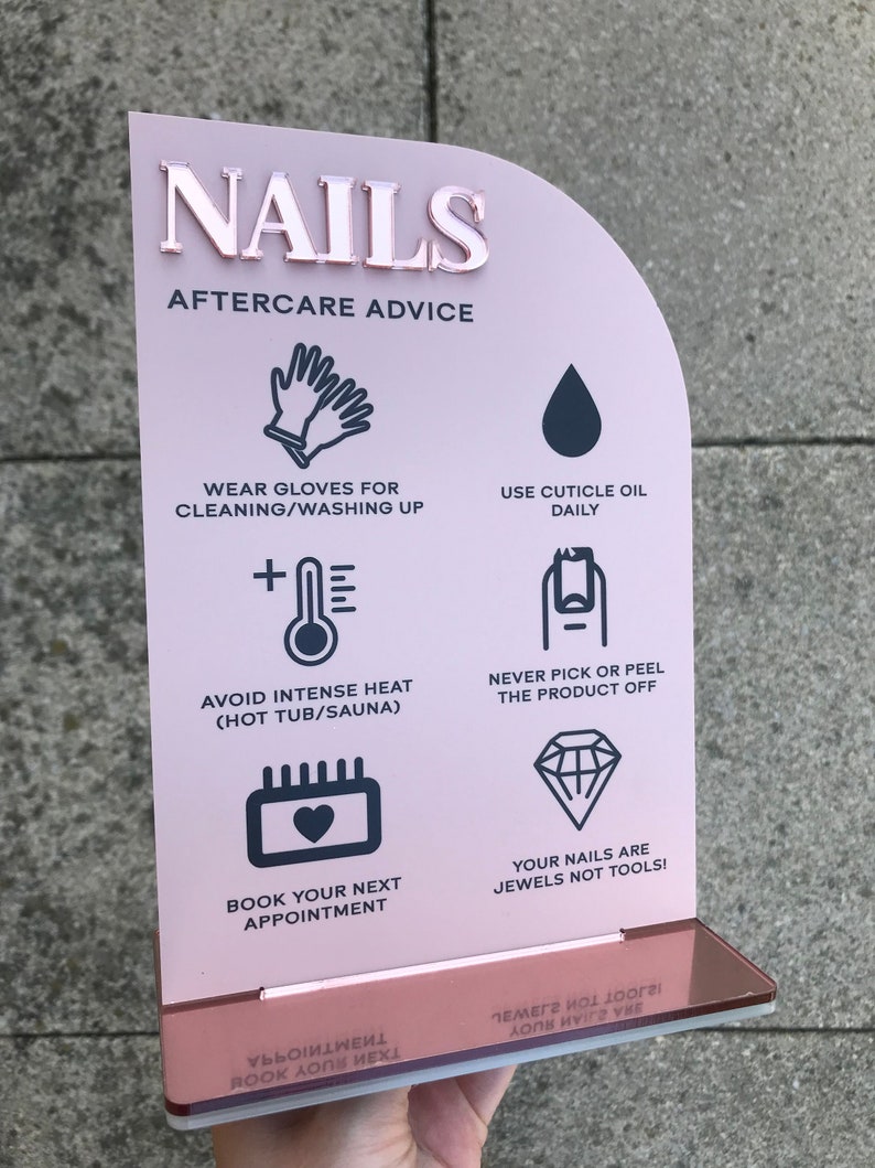 Nails Aftercare Acrylic Sign Beauty Sign Business Sign - Etsy
