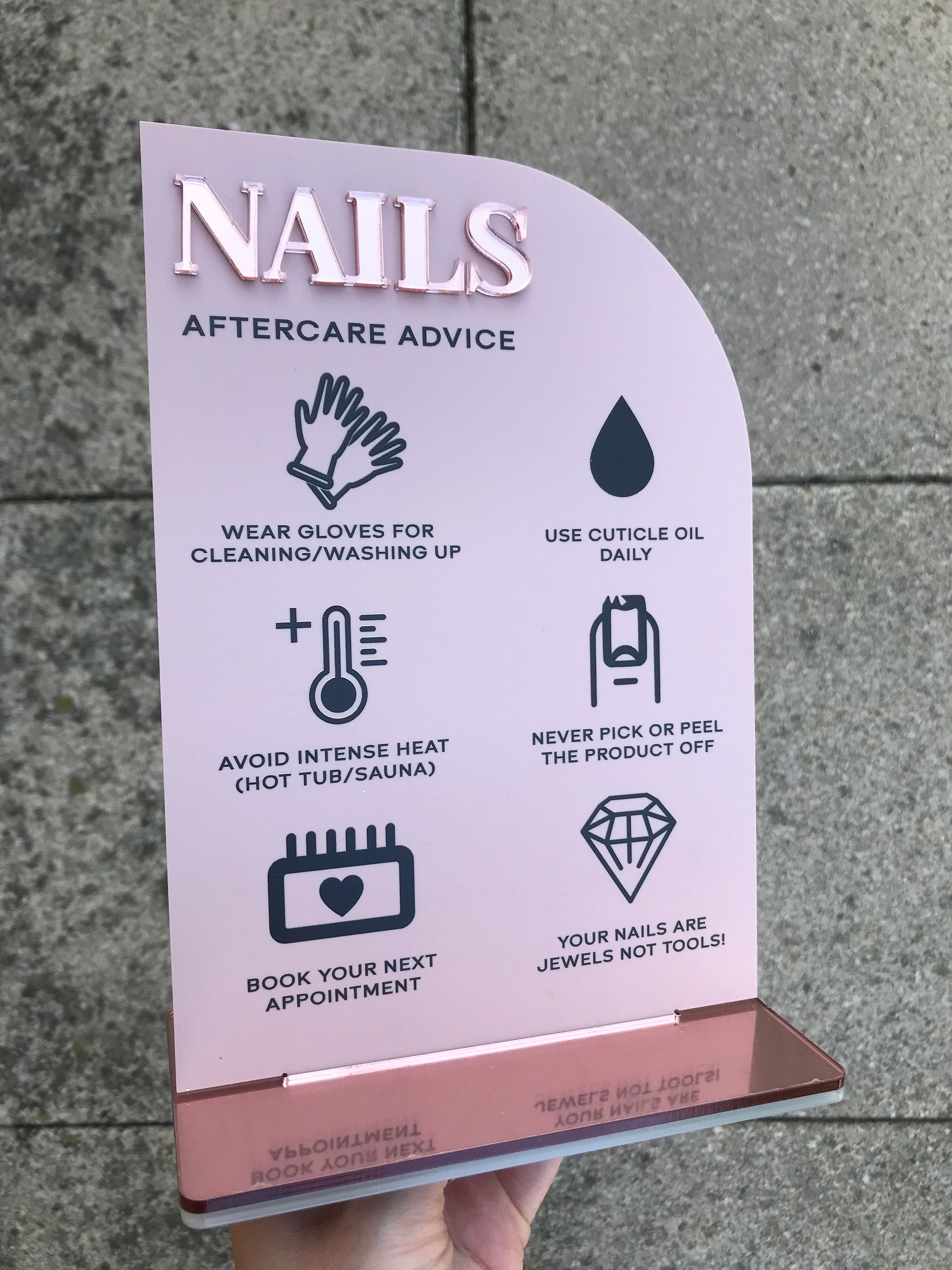 Nails Aftercare Acrylic Sign | Beauty Sign | Business Sign | Spa Sign ...