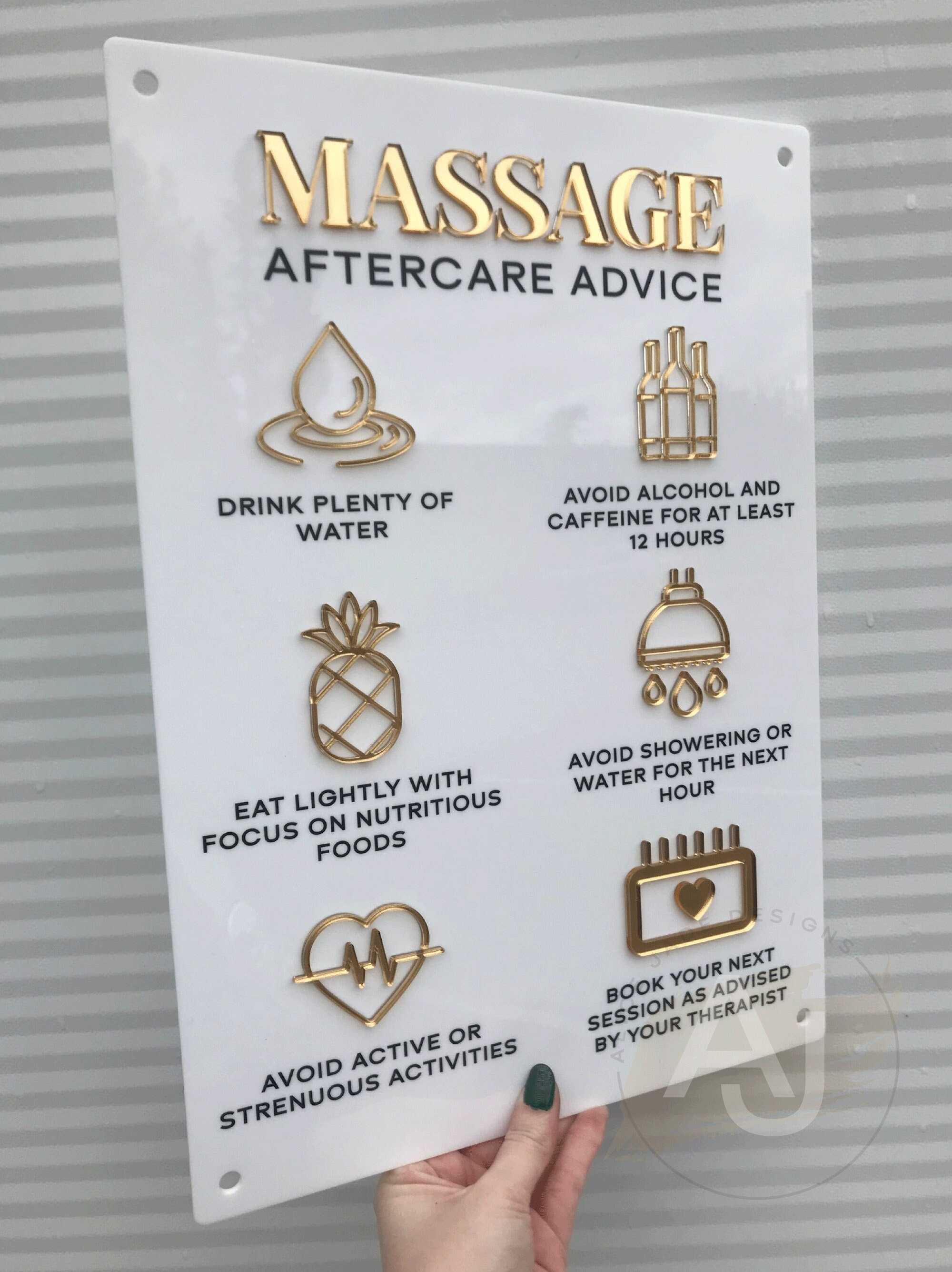 Massage Aftercare Acrylic A3 Sign | Spa Salon Decor - Etsy
