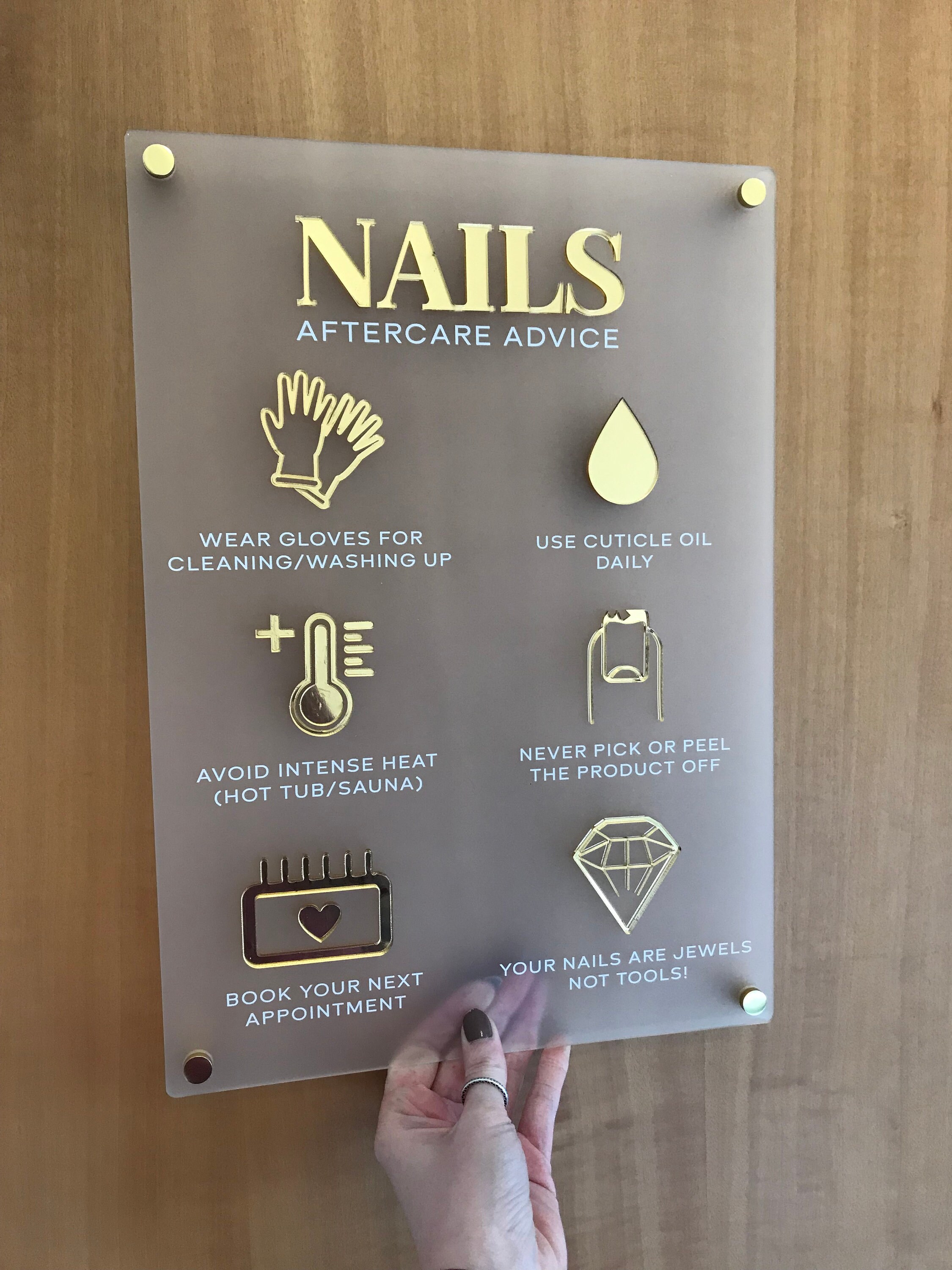 Nail Aftercare Advice Acrylic A3 3D Perspex Wall Sign Beauty | Etsy