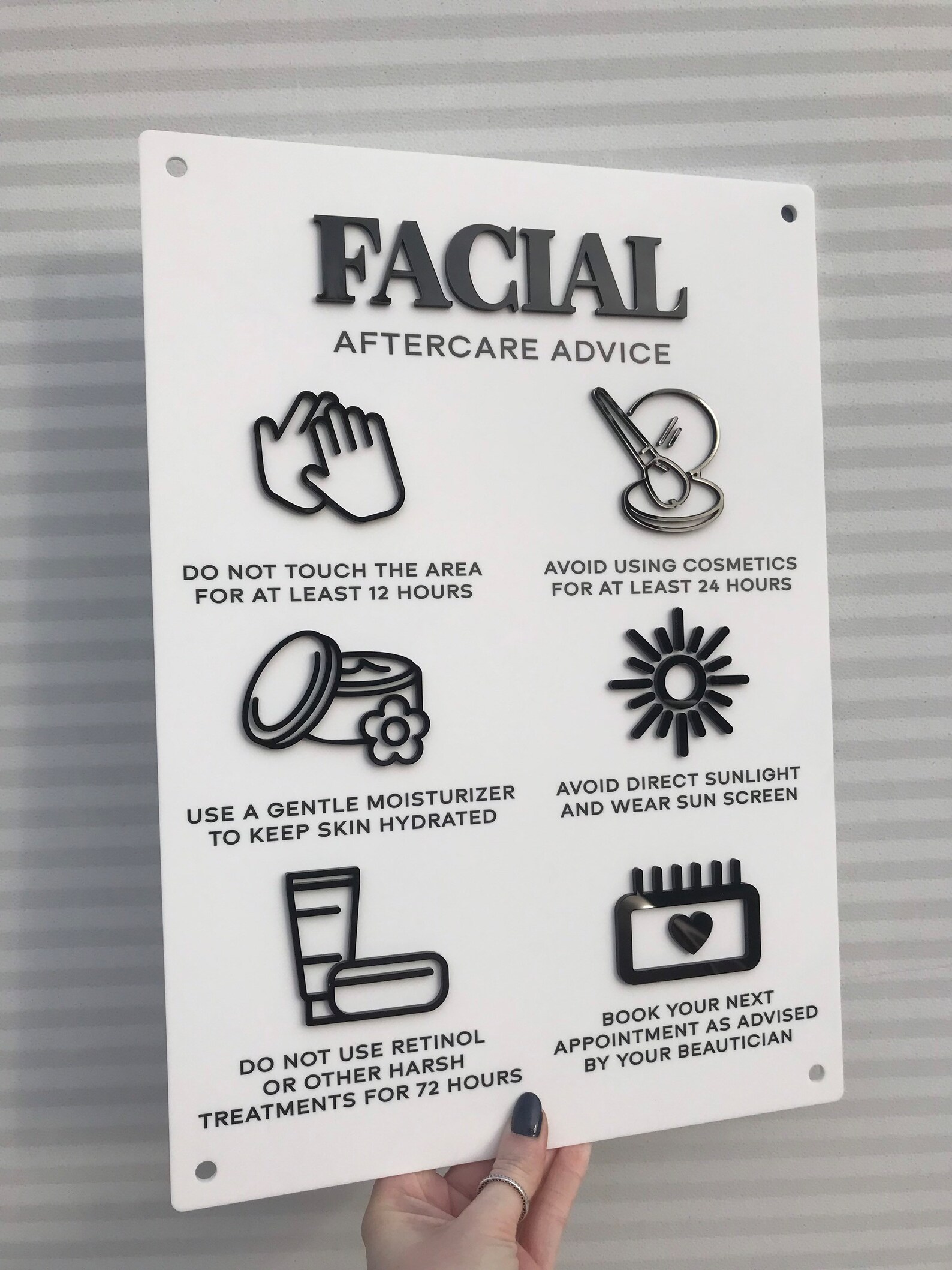 Facial Aftercare Advice Acrylic A3 Wall Sign Beauty Sign - Etsy