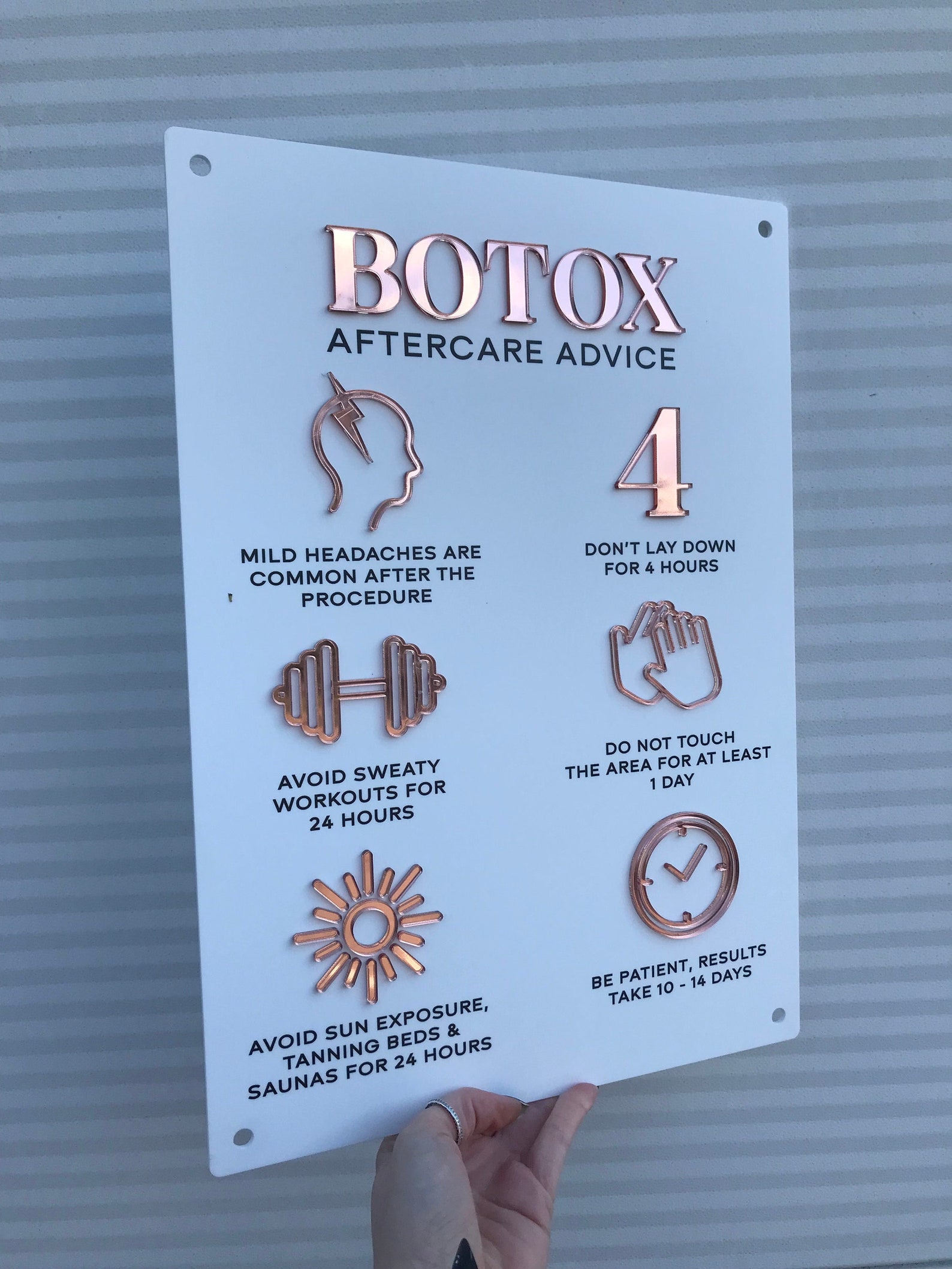 Botox Aftercare Advice Acrylic A3 Wall Sign Beauty Sign - Etsy