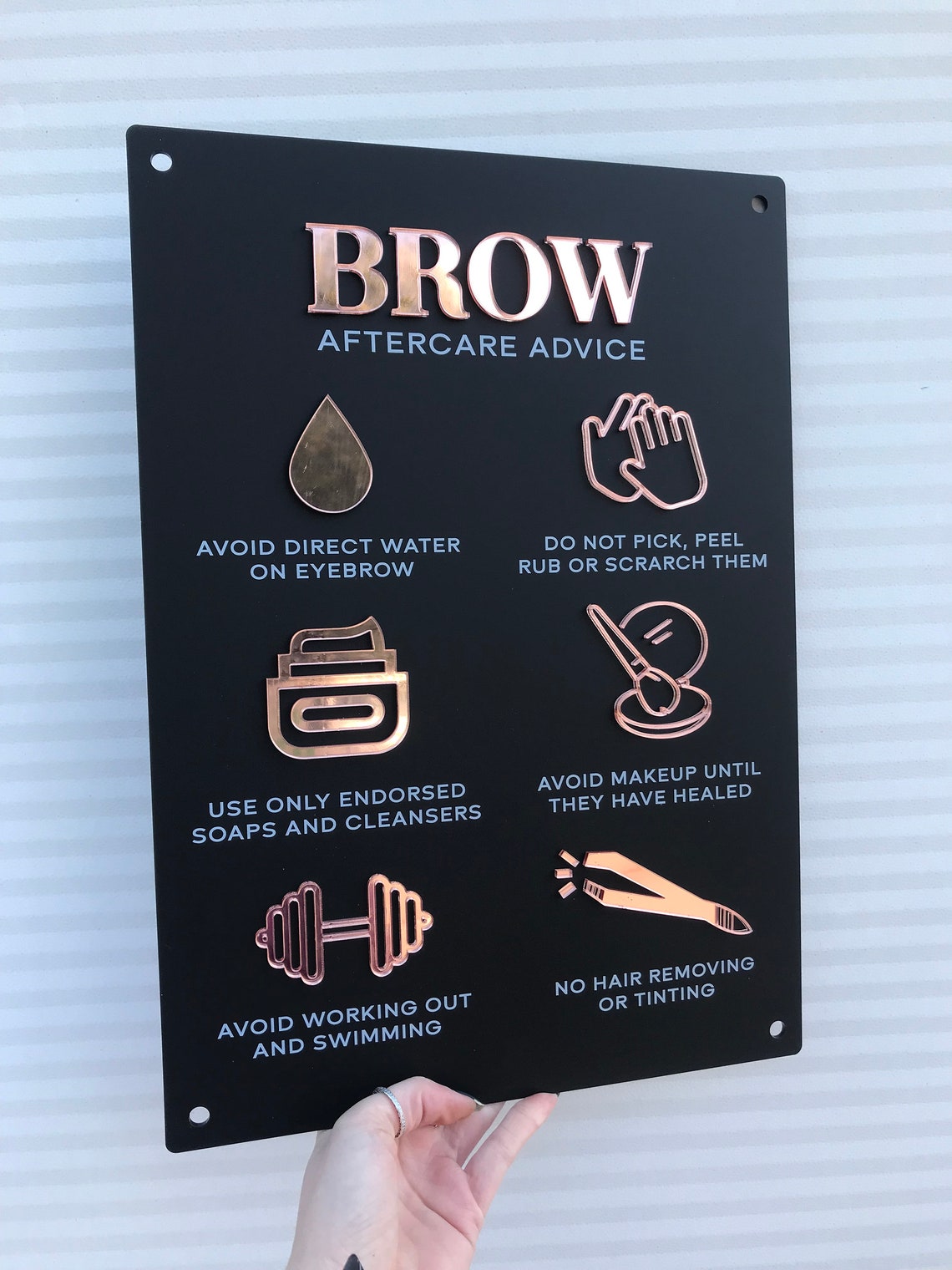 Brow Aftercare Advice Acrylic A3 Wall Sign Beauty Sign - Etsy