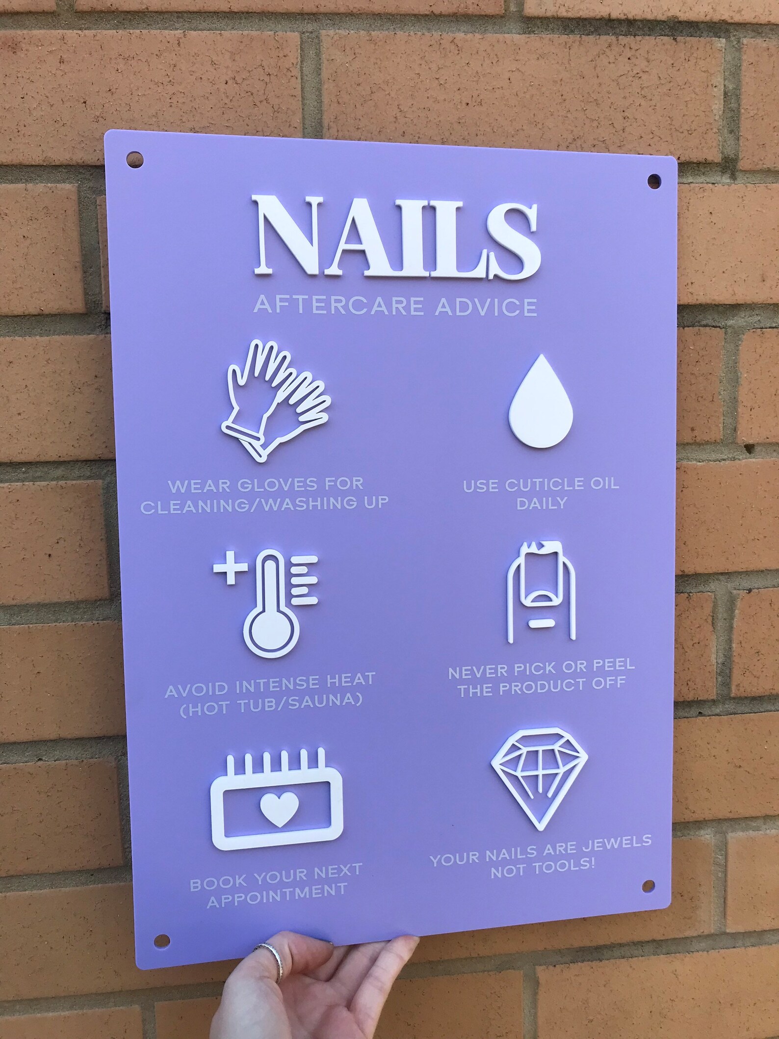 Nail Aftercare Advice Acrylic A3 3D Perspex Wall Sign Beauty - Etsy UK