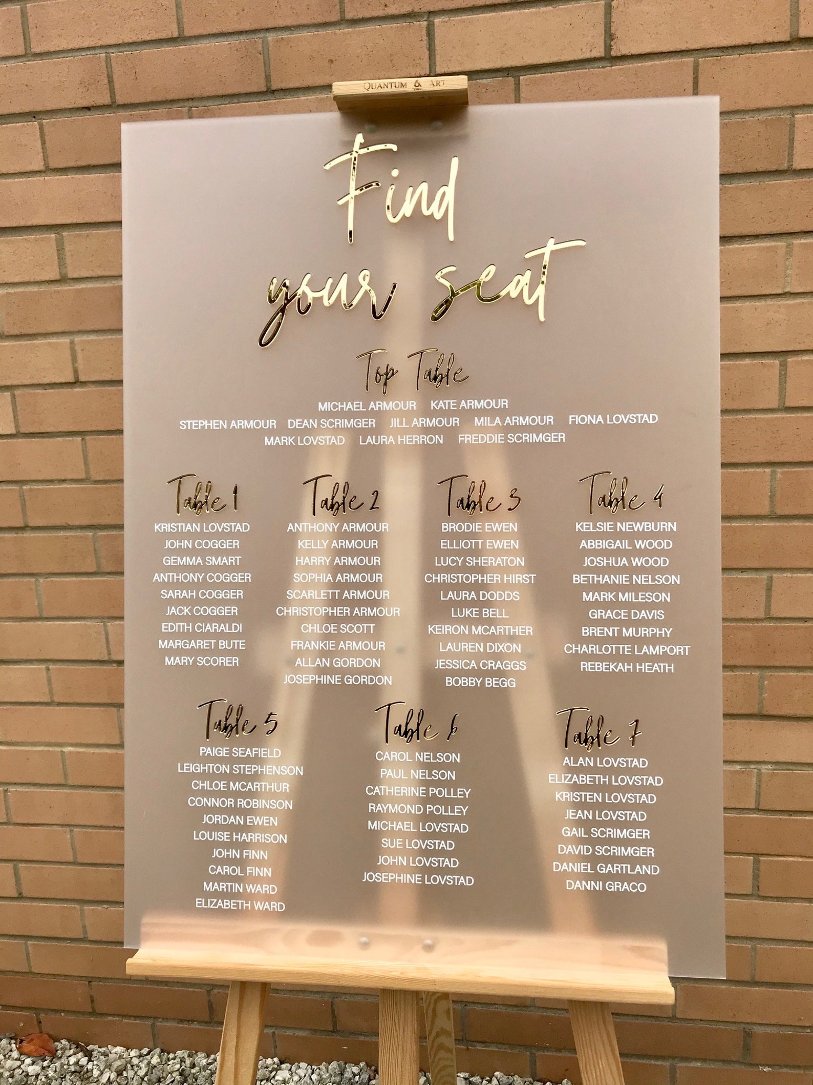 Personalised Acrylic Wedding Table Plan Table Setting - Etsy